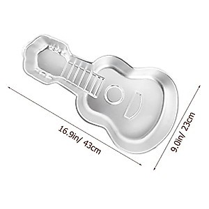 Housoutil 1pc Cake Mold Dessert Molds Pan Guitar Cake Molds Mini Candy Pizza Home Tools Baking Mold for Home Creative Baking Mold Bread Pan Aluminum Alloy Ghost Silver Self Made