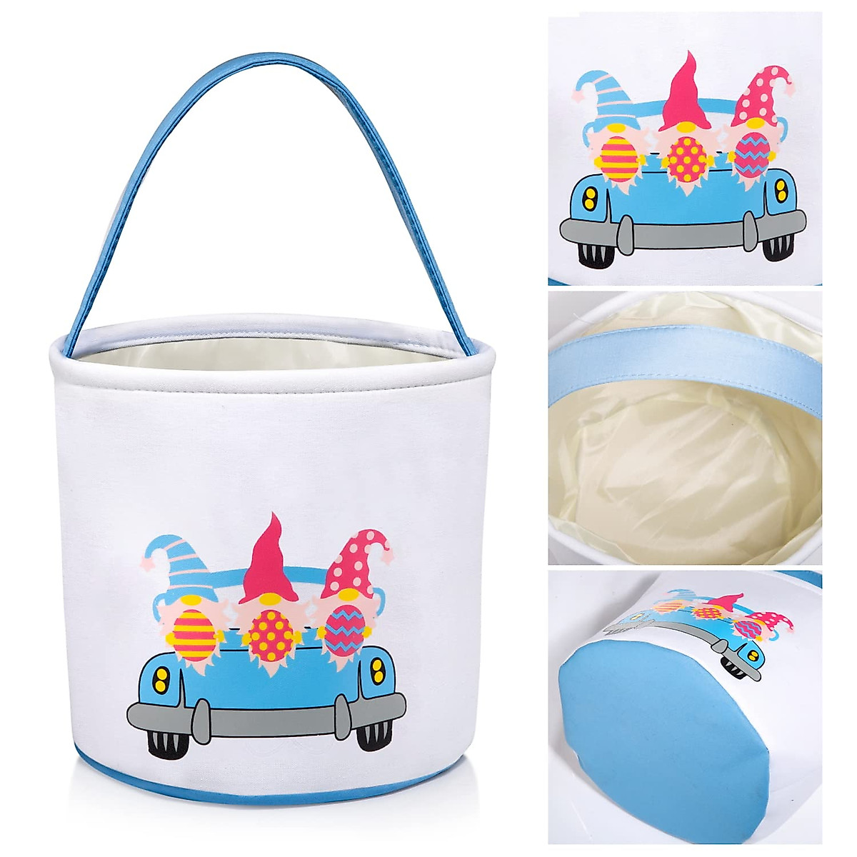 Easter Basket for Kids Easter Bunny Bag Easter Decorations (Blue Dinosaur)