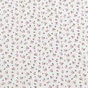 Betsey Johnson- Twin Sheet Set, Cotton Percale Bedding Set, Crisp & Cool, Lightweight & Breathable (Baby Buds Pink, Twin)