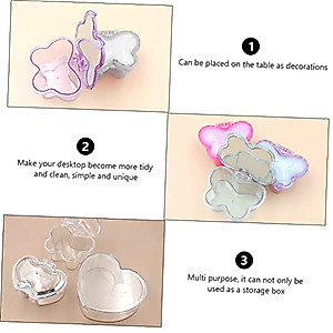 Kisangel 3pcs box Containers Decorative Organizer Holder Practical Plastic Trinket Art Desktop Bead Multi-purpose Multifunction Case Base Shape Candy Butterfly Cosmetic Nail Mini Small