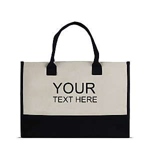 VANESSA ROSELLA Monogram Tote Bag with 100% Cotton Canvas and a Chic Personalized Monogram (Customize)