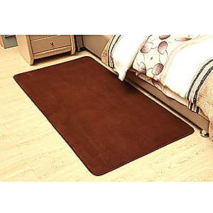 Solid Rectangular Area Rugs Soft Living Room Children Bedroom Rug Coral Fleece Anti-Slip Carpets Home Decor Modern Indoor Outdoor Runners Nursery Coffee 1.3' X 2'