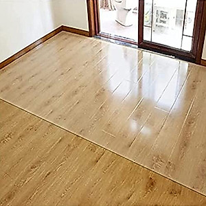 Clear PVC Desk Chair Mat Clear Vinyl Runner Rug for Hard Wood/Tile Floor,1.5mm Thick,100% Waterproof Vinyl Plastic Floor Mat,Can Be Cut,Door Mats,Indoor Outdoo,60/80/100/120/140cm wide for Office & Ho
