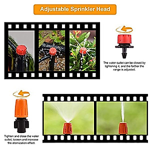 Drip Irrigation Kit, 100ft/30M Garden Watering Automatic System - Micro DIY Irrigation Tubing Kits, Blank Distribution Hose Atomizing Nozzles Drippers for Plants Flower Bed, Patio, Lawn