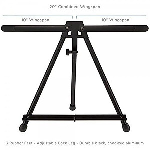 SoHo Urban Artist Black Aluminum Tabletop Easel Stand, Portable Easel for Display, Painting Canvas and More, Set of 1