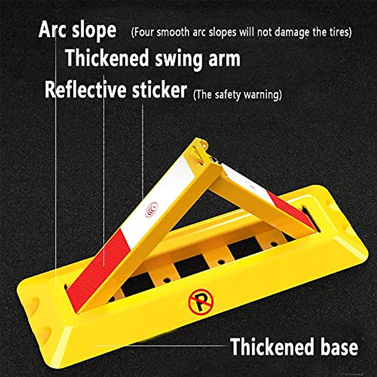 SKIHOT Private Car Parking Latch Space Lock,Manual Parking Space Lock,Manual Parking Blocker,Lockable Parking Barrier,Heavy Duty Parking Security Bollards,60cm