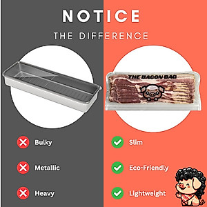 The Bacon Bag - EcoSmart Bacon Keeper - Reusable Silicone Bacon Storage Bag, BPA-Free, Leak-Resistant, Fresh Seal Design - Fridge Organizer for Bacon Lovers
