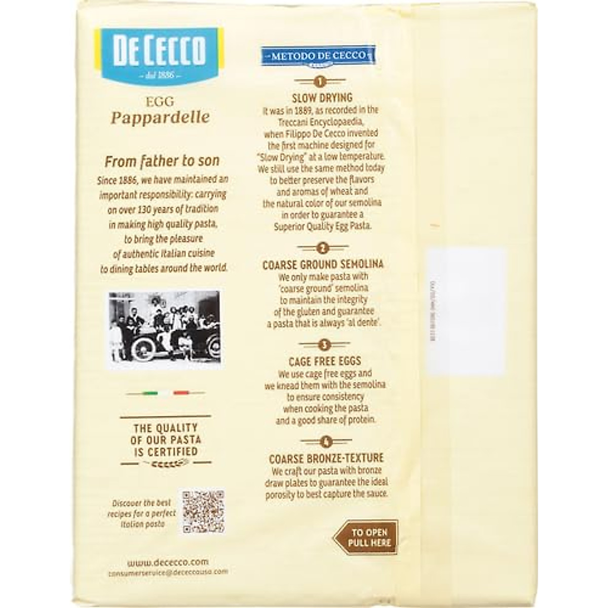 De Cecco Pasta, Egg Pappardelle, 8.8 Ounce