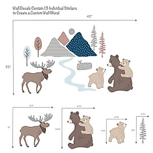 Lambs & Ivy Big Sky Blue/Brown Woodland Animals 4-Piece Baby Crib Bedding Set