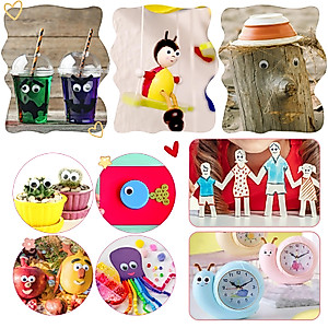 TOAOB 150pcs 10mm Plastic Wiggle Googly Eyes Self Adhesive Black Round Sticker Eyes DIY Arts Crafts Scrapbooking Accessories