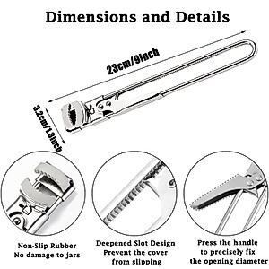 Jar & Bottle Opener, Automatic Jar Opener for Arthritis, Weak Hands, Bottle Opener for Arthritic Hands, Adjustable Multifunctional Stainless Steel Can Opener Jar Lid Gripper, Manual Jar Bottle Opener