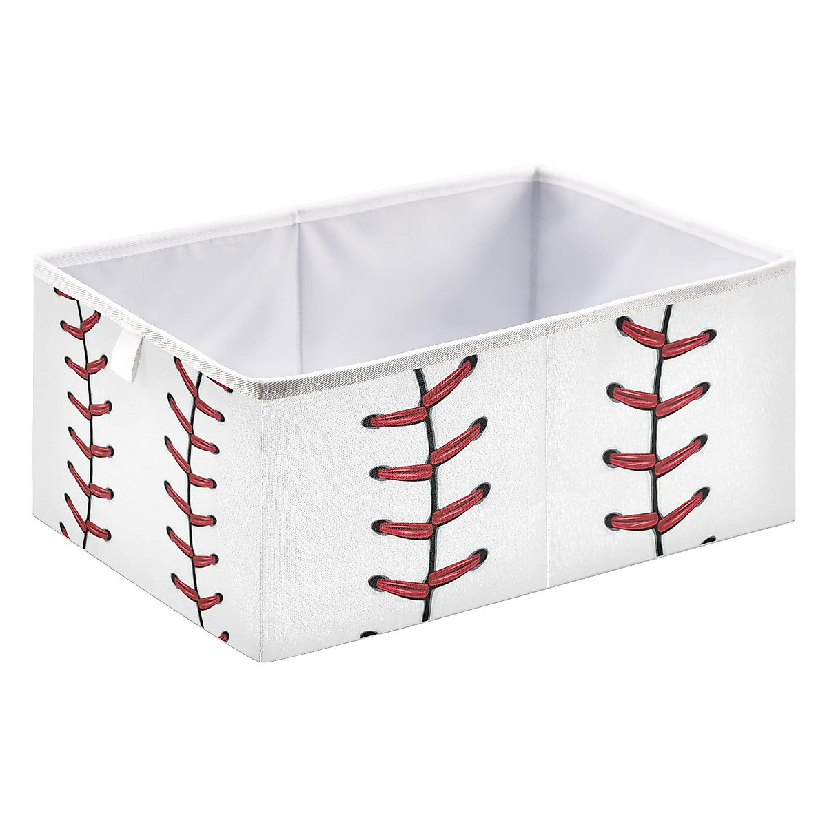 DOMIKING Softball Baseball Storage Baskets for Shelves Foldable Collapsible Storage Box Bins with Fabric Bins Cube Toys Organizers for Pantry Bathroom Baby Cloth Nursery,11 x 11inch