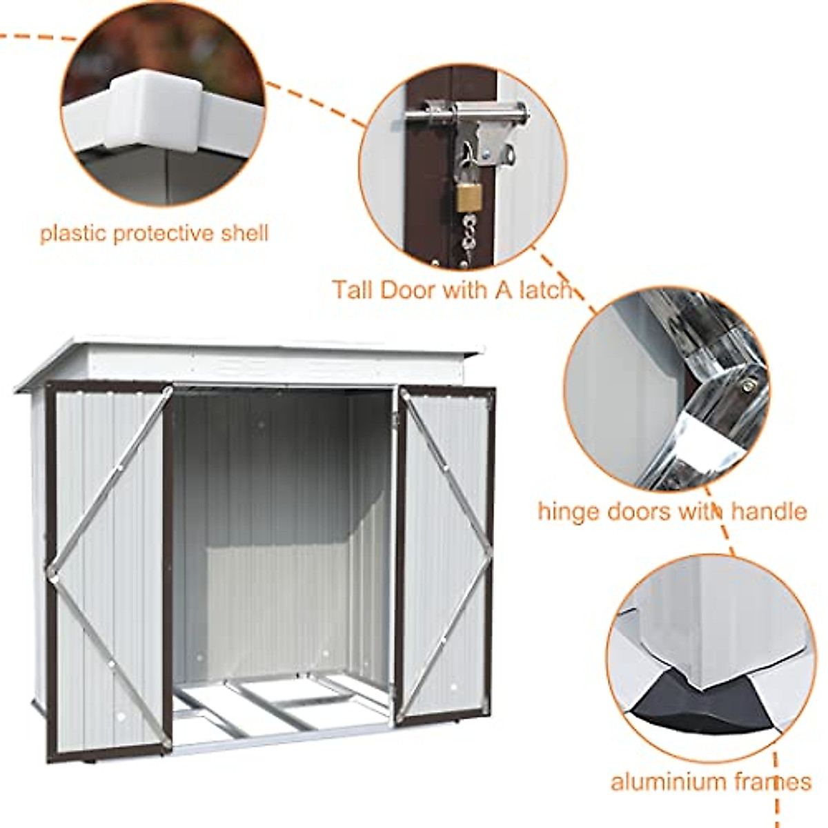 Outdoor Storage Shed 6x4 Feet Outdoor Shed,Metal Sheds Garden Shed with Lockable Door,Tool Shed for Patio Lawn Backyard,Perfect to Store Garden Tools,Bike Accessories,Lawn Mower