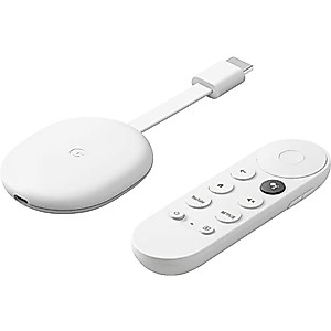 Google Chromecast with Google TV - Streaming Entertainment with Voice Search - Watch Movies, Shows, and Live TV in 4K HDR Streaming Media Player - Includes Pouch and Cleaning Cloth - Snow