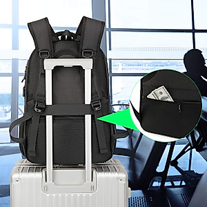 Tzowla Travel Laptop Backpack,Durable Water Resistant Anti-Theft 50L Extra Large 17.3 Inch with USB Charging Port and Lock Fit Computer Business Bookbag for Women Men Gift-Black