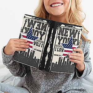 YEXIATODO American Flag Book Pouch for Women Men Soft Book Covers for Paperbacks 3 PCS Office Supplies for Textbooks for Most Hardcover BooksWashable up to 9" x 11"