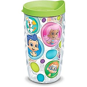 Tervis Nickelodeon - Bubble Guppies Plastic Tumbler with Wrap and Lime Green Lid 10oz Wavy, Clear