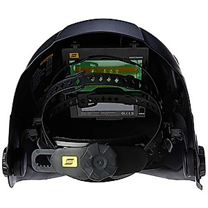 ESAB 0700000800 Sentinel A50 Welding Helmet, Black Low-Profile Design, High Impact Resistance Nylon, Infinitely-Adjustable, Color Touch Screen Controls, 3.93" x 2.36" Viewing Lens