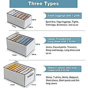 Upgraded Wardrobe Clothes Organizer for Jeans 3PCS Larger Clothing Storage Organizer Washable Closet Drawer Organizer for Folded Clothes, Thin Coats, Jeans, Leggings, Sweaters, T-shirt
