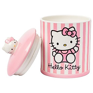 Silver Buffalo Sanrio Hello Kitty Pink Ceramic Cookie Snack Jar (Medium)