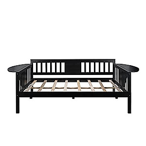 Bellemave Full Size Daybed, Solid Wood Daybed Frame with Wooden Slats Support, Full Size Daybed for Kids Boys Girls Teens Adults, No Box Spring Needed, Espresso