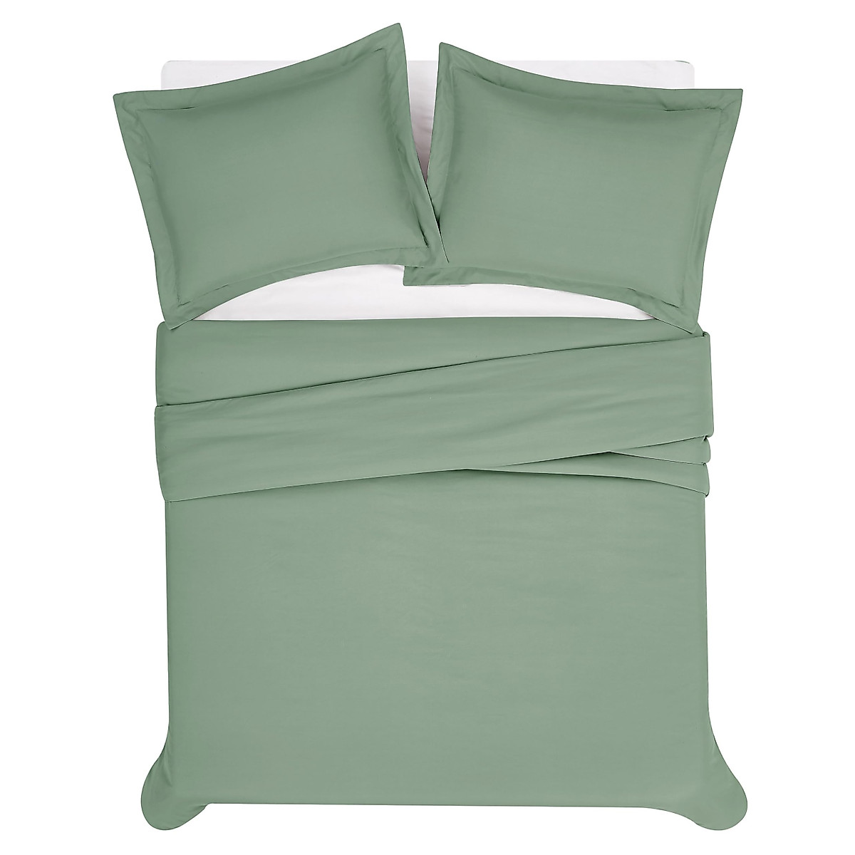 London Fog Garment Washed Solid Duvet Set Green Microfiber 2-Piece Twin XL Duvet Set, Solid Themed, Adult and Teen, Oeko-TEX Certified