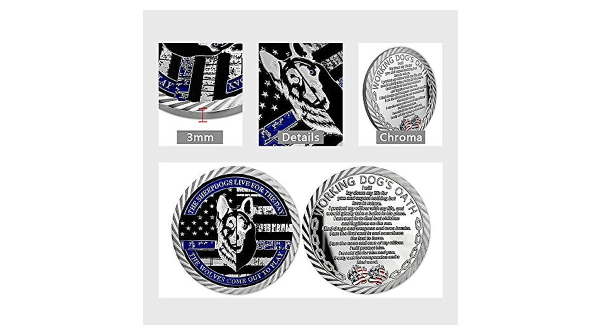 ASmileIndeep K9 Challenge Coin - Perfect Police Gift