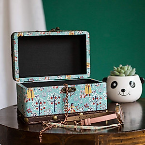 Chumbak Garden Gala Storage Box - Teal (Rectangular, engineeredwood)