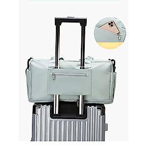 Gym Bag for Women Duffels Pleated Sports Tote Travel Bags Carry On with Shoe Compartment for Weekender Tennis Baseball Yoga School