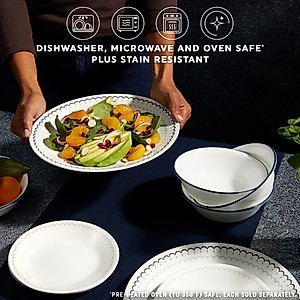 Corelle 6-Piece 6.75" Appetizer Round Plates, Vitrelle Triple Layer Glass, Lightweight Round Plates, Dessert Plates, Chip and Scratch Resistant, Microwave and Dishwasher Safe, Caspian