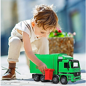 Click N' Play Friction-Powered Toy Truck, Green | Garbage Truck Toys, Trash Truck, Toy Car, Kid Toy, Toddler Toy, Farm Toys | Tonka-Inspired Dump Truck Toy | Big/Large Toy Trucks for Boys&Girls