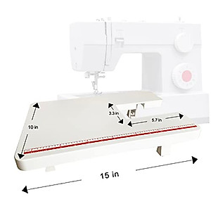 StitchTech Sewing Machines Extension Table Compatible with Singer Brand 44S, 4411, 4423, 4432, 4452, 5511, 5523, 5532, 6335 Heavy Duty Sewing Machines- White