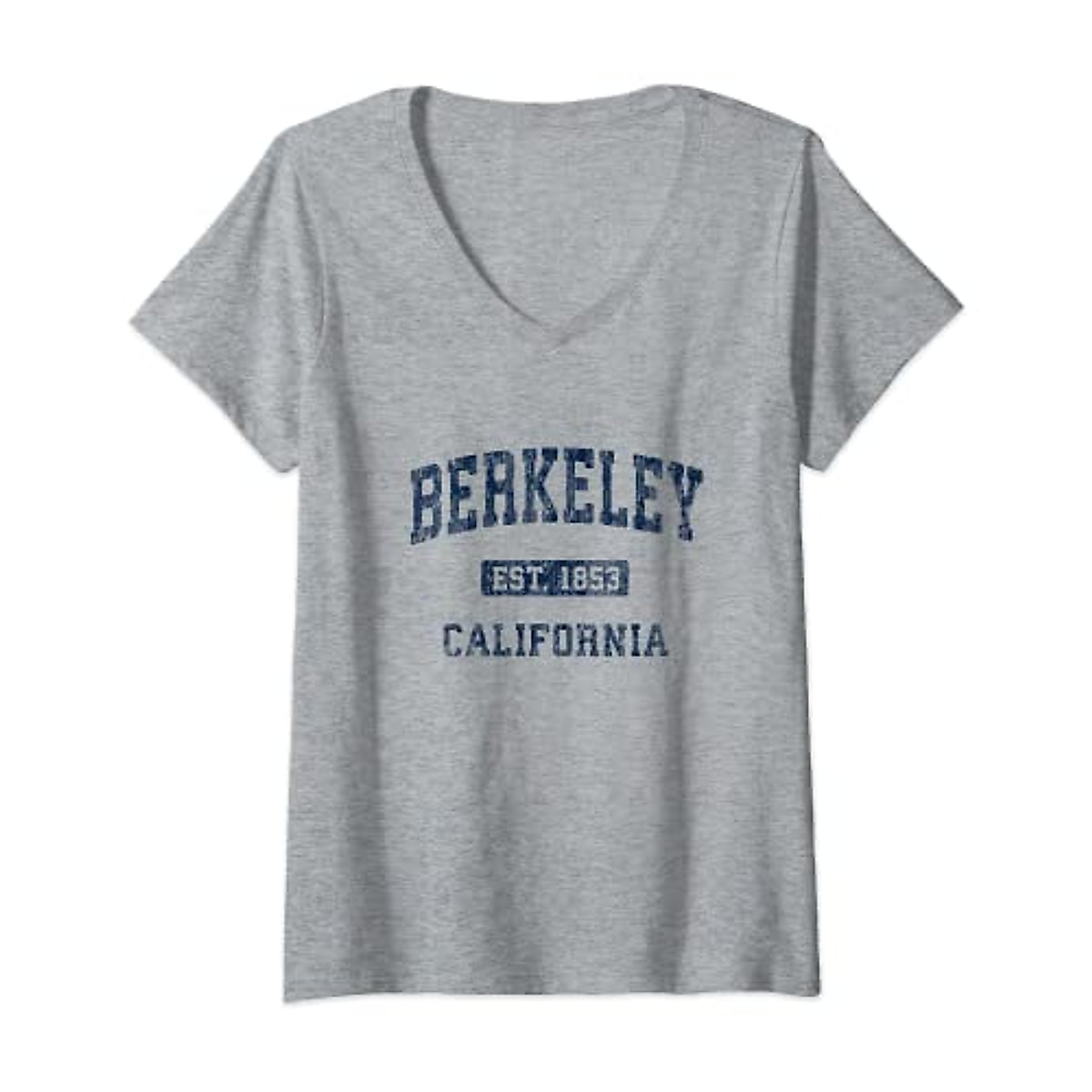 Womens Berkeley California CA Vintage Athletic Sports Design V-Neck T-Shirt