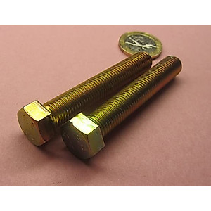 Class 8.8 Yellow Zinc Steel Bolts FT M8 x 1.25 mm x 60 mm Long 5 pcs