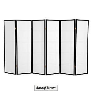 Red Lantern DC60-BLK-6P Room Divider, 6 Panel, Black