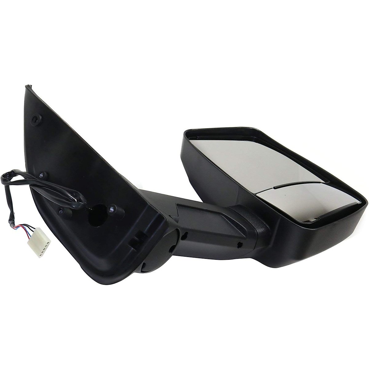 Kool Vue Mirror Set Compatible with 2003-2014 Ford E-150, 2003-2005 E-150 Club Wagon, 1992-2002 E-150 Econoline, Towing, Power, Heated, Textured Black, Manual Folding, Single Arm