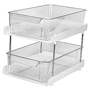 Cabilock Sliding Rack Makeup Organizer Box Storage Dresser Desk Vanity Storage Drawers Organizer Under Sink Organizer Bathroom Organizer Cosmetics Display Shelf Kitchen Rack Bathroom Tray