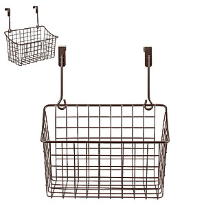Spectrum Diversified Grid Storage Basket, Over The Cabinet Steel Wire, Sink Organization for Kitchen & Bathroom, Large, Industrial Gray