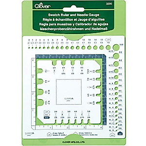 Clover Swatch Ruler & Needle Gauge, White
