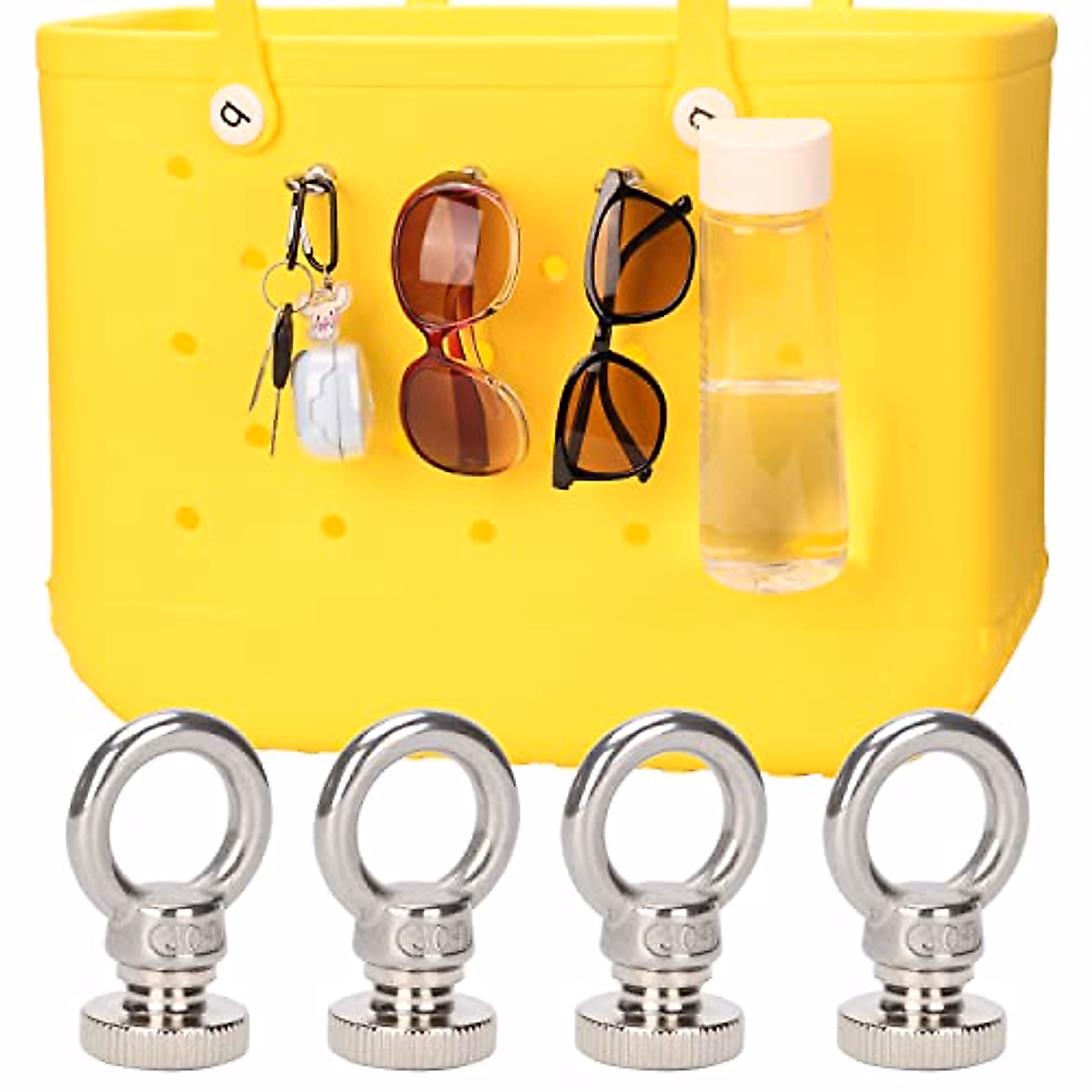 4 Packs Tassel Hanger for Bogg Bag, Stainless Steel Insert Charm Keychain Hanger - Accessories for Bogg Bags