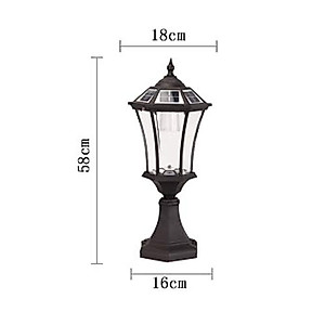 Modenny Outdoor Waterproof Solar Pillar Wall Lamp LED Villas Exterior Column Lights Garden Porch Home Landscape Lighting Streetlights Aluminum Terrace Community Pillar Post Light
