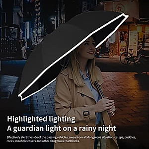 Cloudia Windproof Umbrella Travel Umbrella Easy Compact Folding Reverse Umbrella (Black)