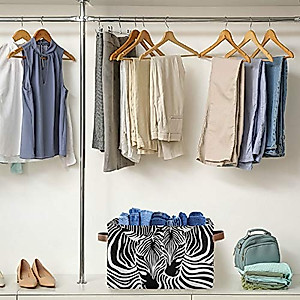 Storage Basket Cube Animal Zebra Print Large Collapsible Toys Storage Box Bin Laundry Organizer for Closet Shelf Nursery Kids Bedroom,15x11x9.5 in,1 Pack