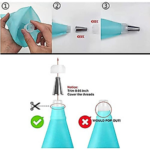 Piping Bag and Tips Set, Cake Piping Set for Baking with Reusable Piping Bags and Tips, Standard Converters, Silicone Rings, Decorating Supplies for Deviled Egg, Cake, Cupcake and Cookie Icing