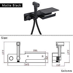 MINJING 2in1 Bidet Sprayer for Toilet with Paper Holder, Hot and Cold Brass Rough-in Valve, Stainless Steel Handheld Bidet Attachment Set for Feminine, Pets and Baby Diaper Wash