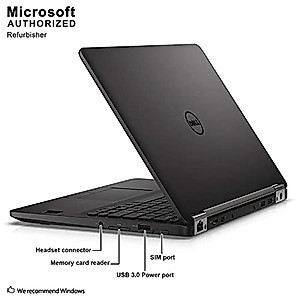 Dell Latitude E7270 UltraBook Screen Business Laptop (Intel Core i5-6300U, 8GB Ram, 256GB Solid State SSD, HDMI, Camera, WiFi, Smart Card Reader) Win 10 Pro (Renewed)