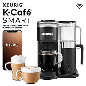 Keurig K-Cafe SMART Single Serve K-Cup Pod Coffee, Latte and Cappuccino Maker, Black