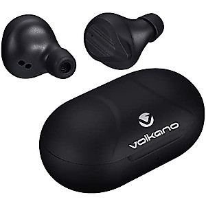 Volkano Scorpio Series True Wireless Earphones - Bluetooth Earphones, Earbuds Wireless for Sports, Running, Gym Workout, & Home Use - USB-C Sweatproof TWS Earphones with 15 Hours of Playtime (Black)