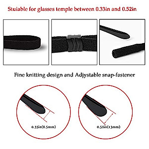HALF CRESCEN, Men's Eyeglass Chains, Adjustable Glasses Straps, Sports Unisex Sunglass Retainer Holder Strap(2Pcs)
