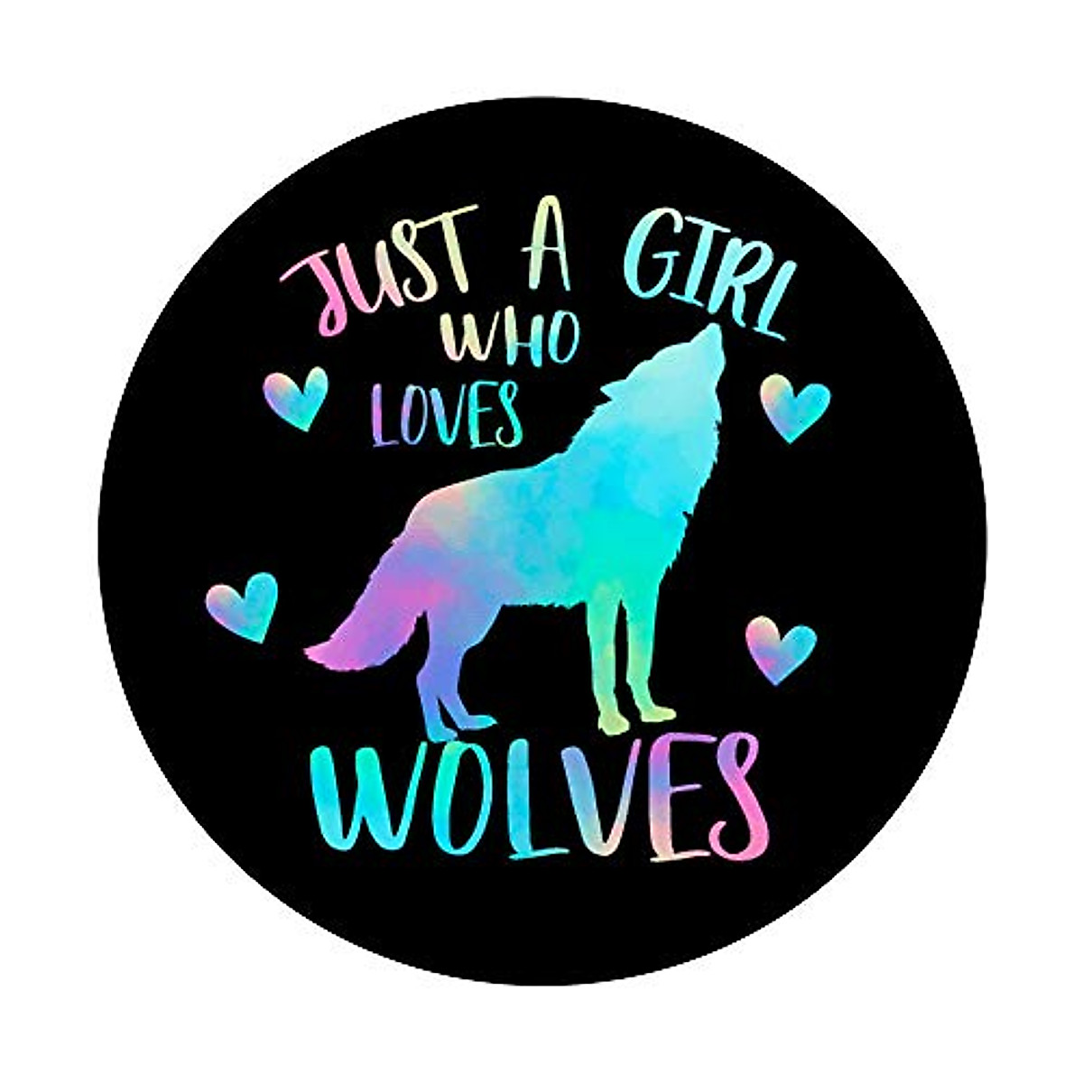 Just a Girl Who Loves Wolves - Cute Wolf Lover Girls Gifts PopSockets PopGrip: Swappable Grip for Phones & Tablets